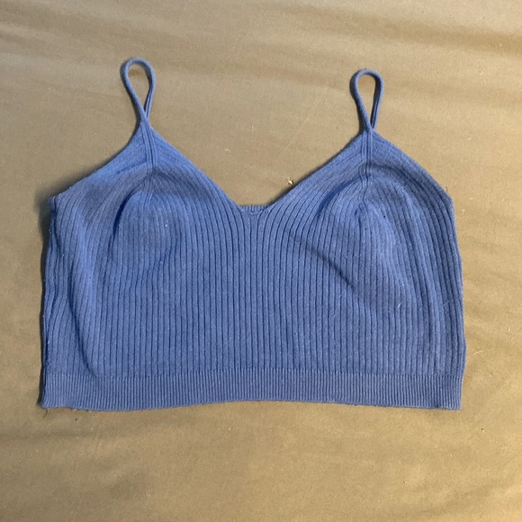 Tops | Very Cropped Blue Tank Top | Poshmark